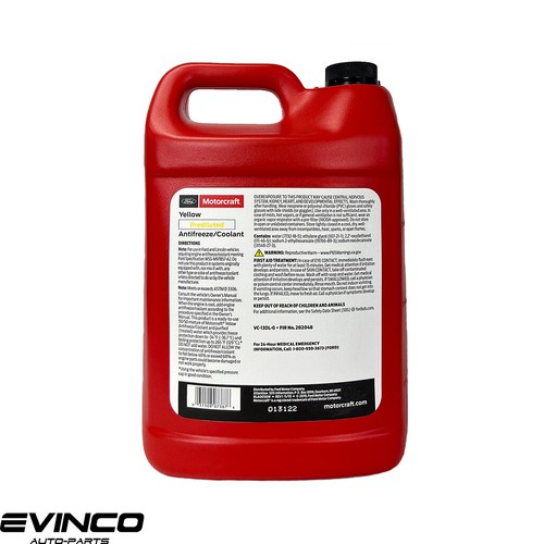 Motorcraft Yellow Prediluted Antifreeze Coolant 50/50 1U U.S Gallon ...