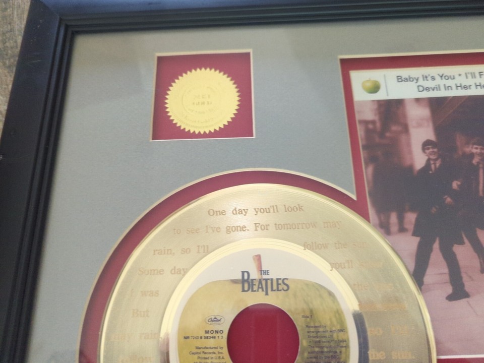 BEATLES ROCKOLA GOLDEN AGE OF ROCK N ROLL 24K GOLD RECORD BABY ITS YOU ...