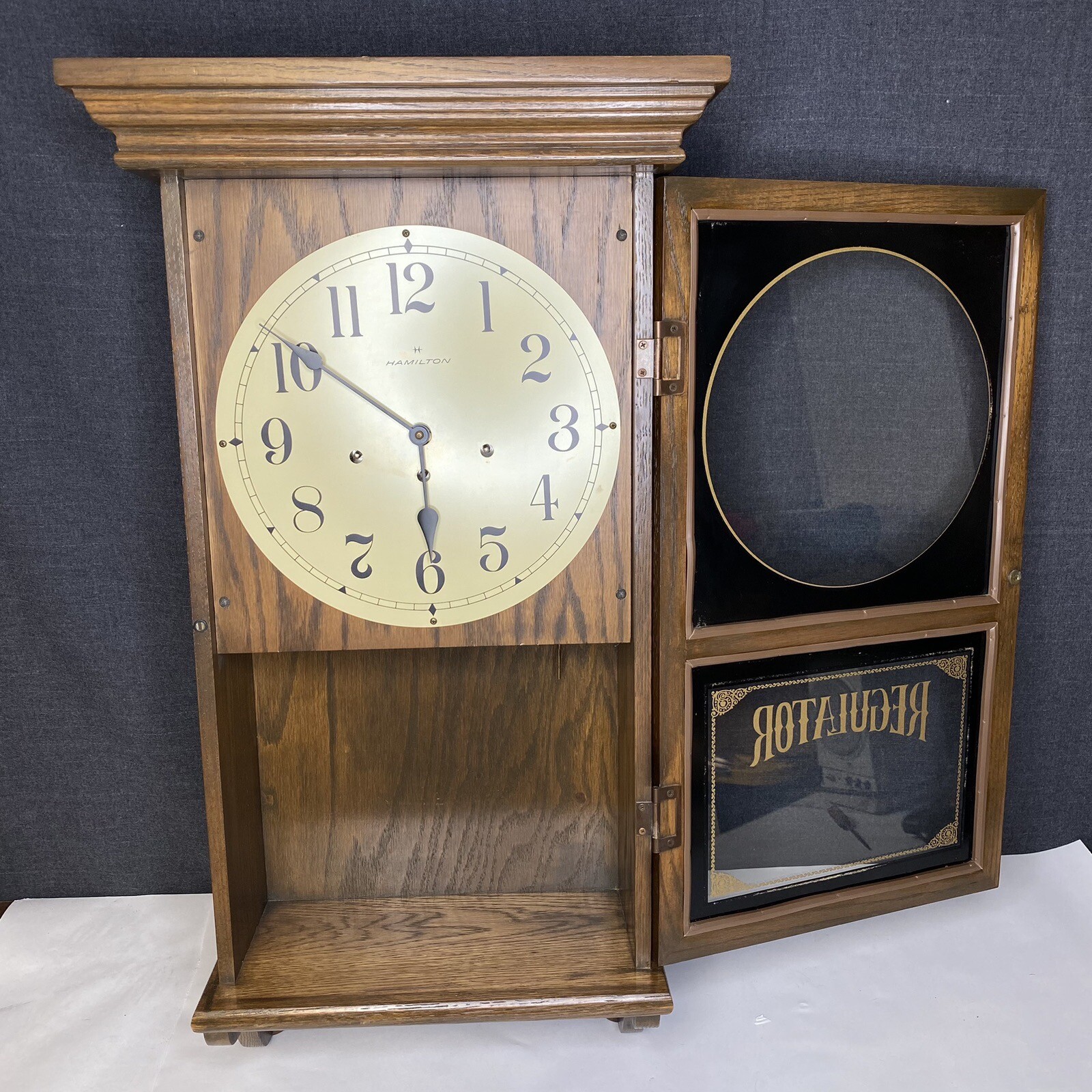 Vintage Hamilton Large Regulator Wall Clock West Minister - FOR PARTS ...