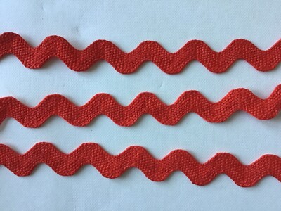 25 YDS VINTAGE HEAVY ORANGE RED RICK RACK SWISS COTTON TRIM. | eBay