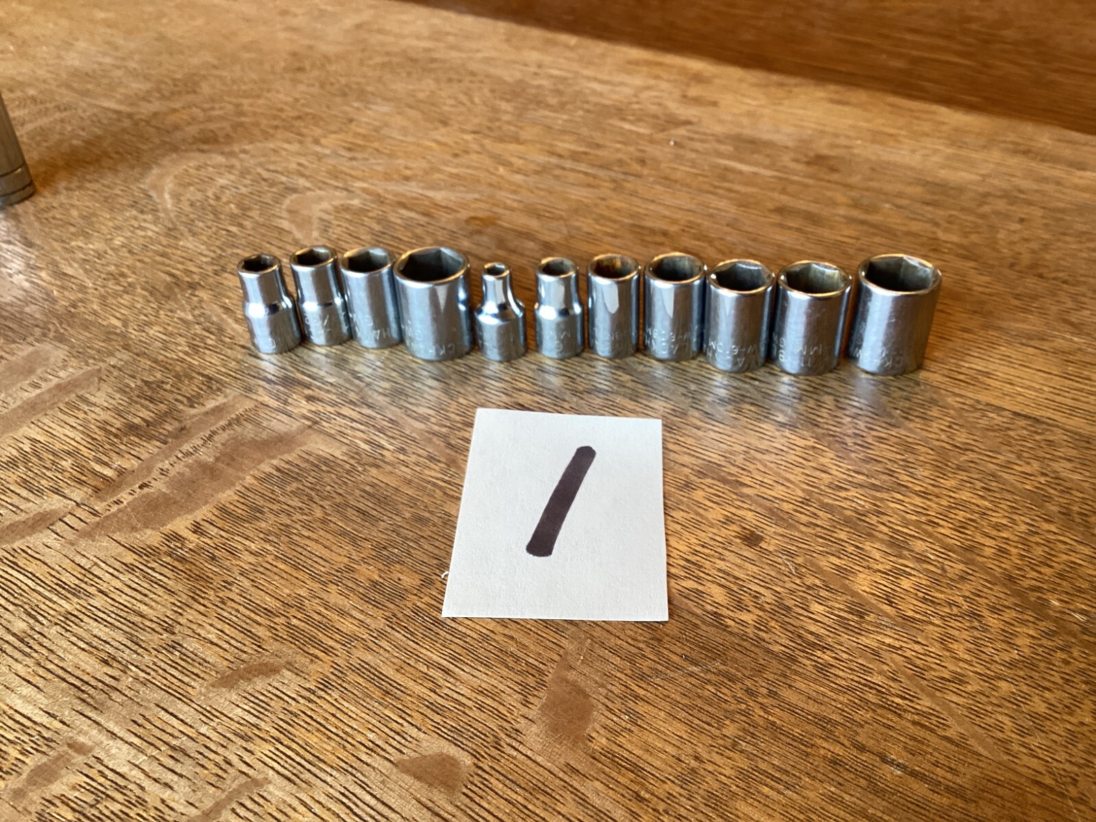 Lot of 11 Blackhawk GW Series ¼” Drive 6 Pt Sockets Metric & SAE USA #1 ...