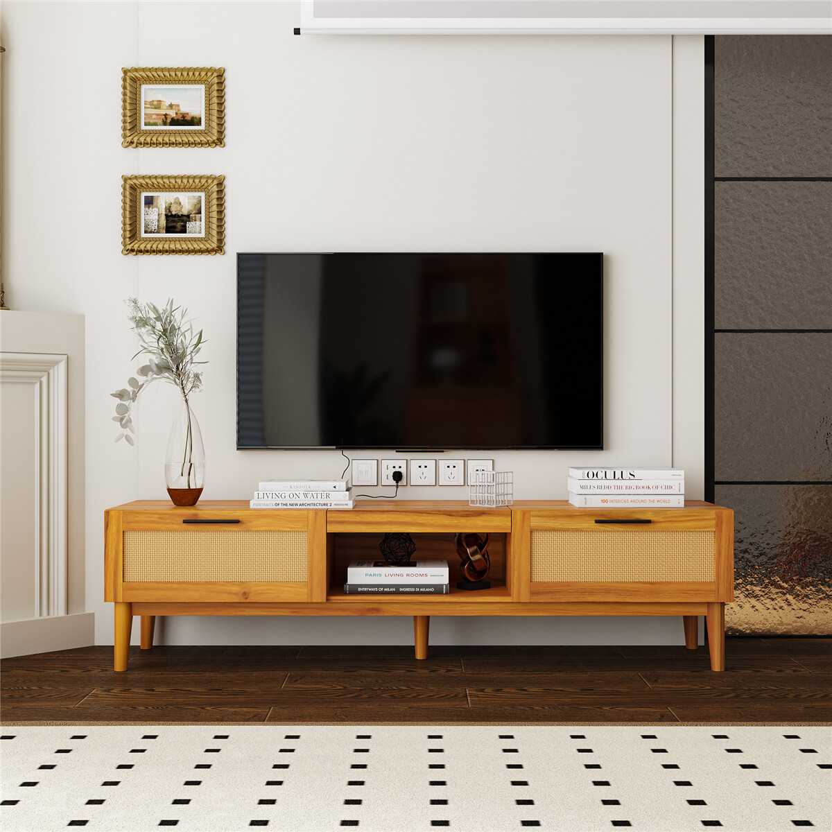 Elegant Wooden Tv Table For Living Room