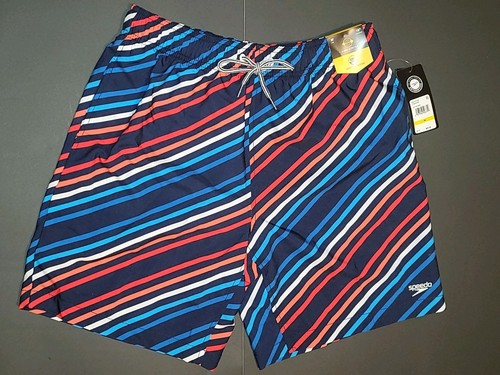 Men's Speedo Swim Shorts - Size M - Multicolor Striped Design - New ...