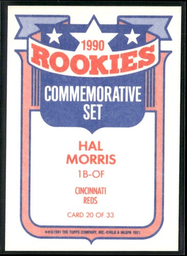 Hal Morris 1991 Topps #20 Glossy Rookies Cincinnati Reds | eBay