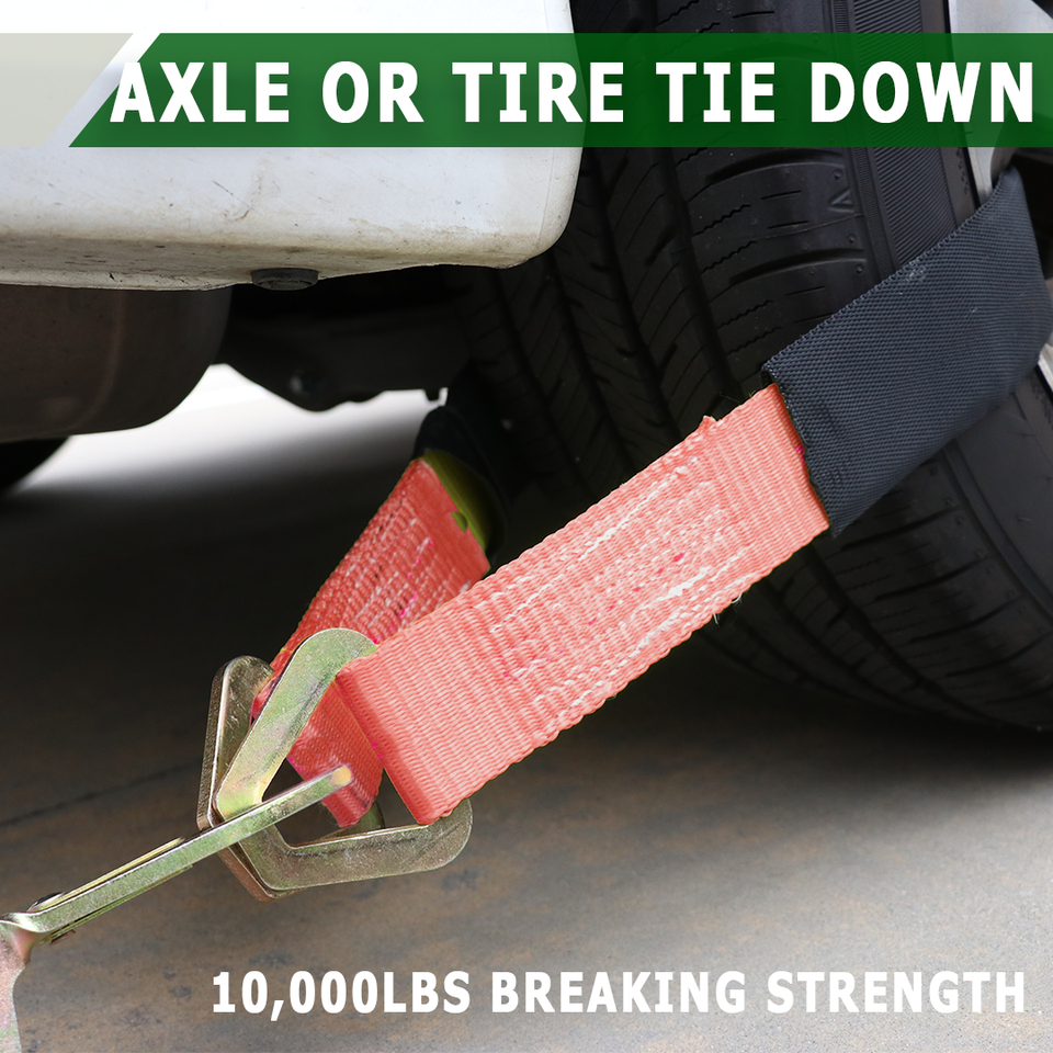 Boxer Axle Straps 4 Pack - 10,000lb Car Hauler Trailer Auto Truck Tie ...