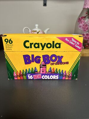 Vtg Unused Crayola Big Box Of Crayons - 96 Count W/ Built In Sharpener ...