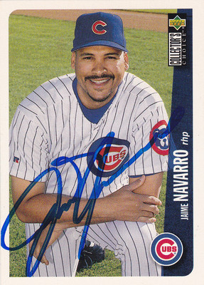 JAIME NAVARRO CHICAGO CUBS SIGNED 1996 CARD MILWAUKEE BREWERS WHITE SOX ...