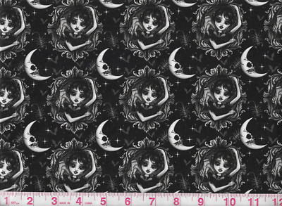 FABRIC~WEDNESDAY ADDAMS~QUILT FABRIC FAT QUARTER | eBay Australia