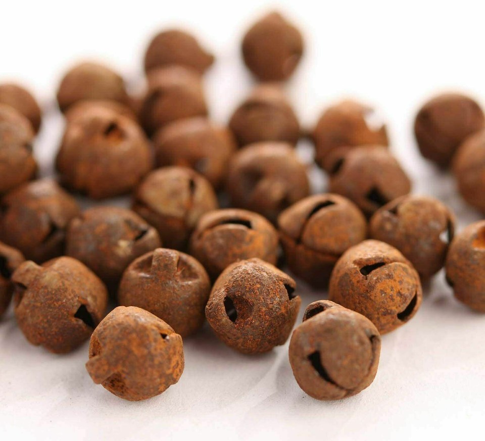 144 Primitive Rusty Tin JINGLE BELLS 6mm 1/4 in 1/4" TINY Christmas ...