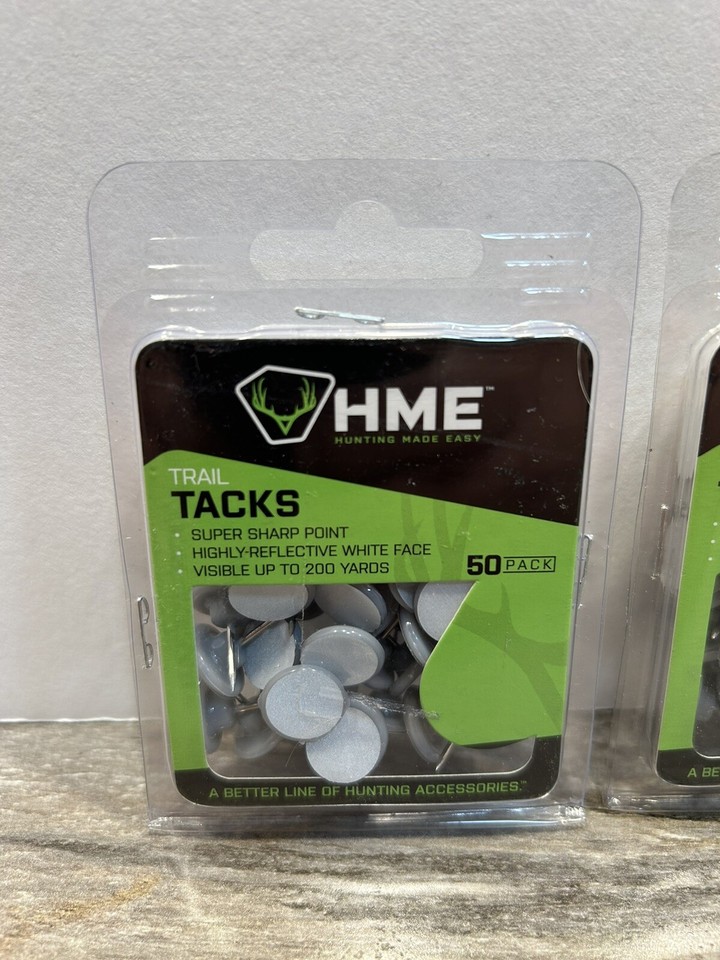 HME Trail Tacks 2 Packs Of 50, 100 Total Highly Reflective White Face ...