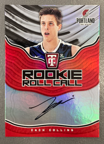 ZACH COLLINS 2017-18 PANINI TOTALLY CERTIFIED ROOKIE ROLL CALL AUTO ...