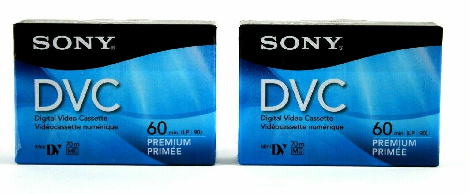 New Lot of 2 Sony DVC Digital Video Cassette Tapes Mini DV Premium ...