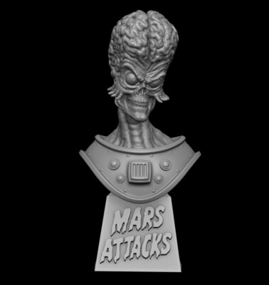 Mars Attacks Bust Fanart Resin Model 100mm | eBay