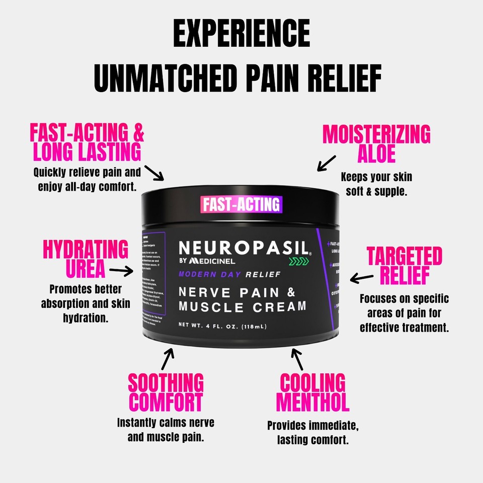 Neuropasil Nerve Pain Cream - Back, Feet, Joints, Muscle, Arthritis 4 ...