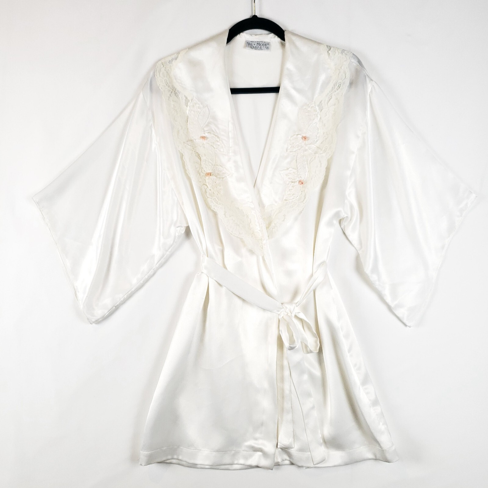 Vintage Val Mode Liquid Satin Robe Womens Petite Tape… - Gem