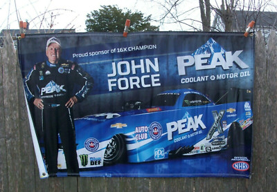 John Force 16X NHRA Drag Racing Track Event Banner Flag Ad Peak ...