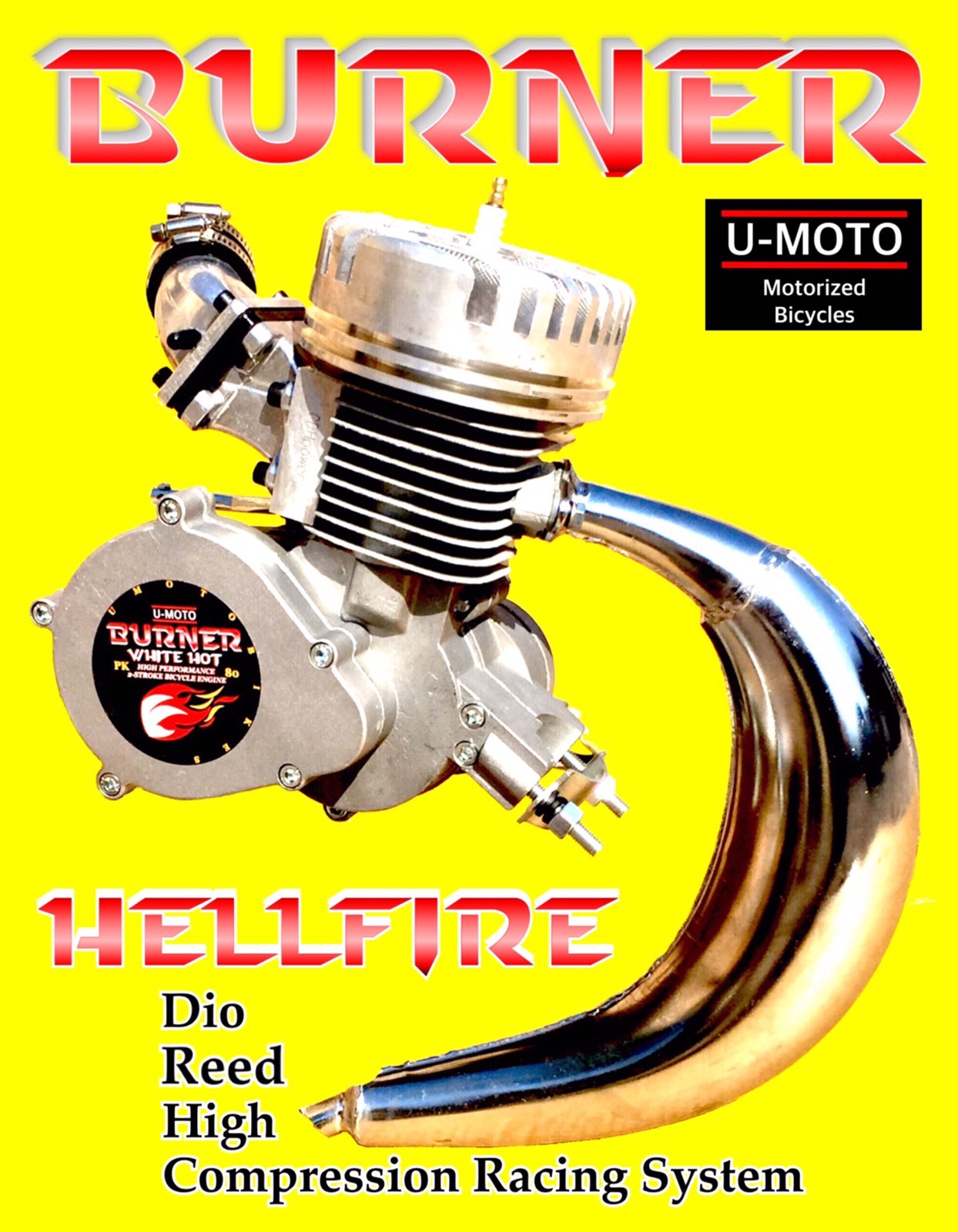 POWER DIO REED DIY 2-STROKE 66CC/80CC COMPLETE MOTORIZED BIKE ENGINE ...