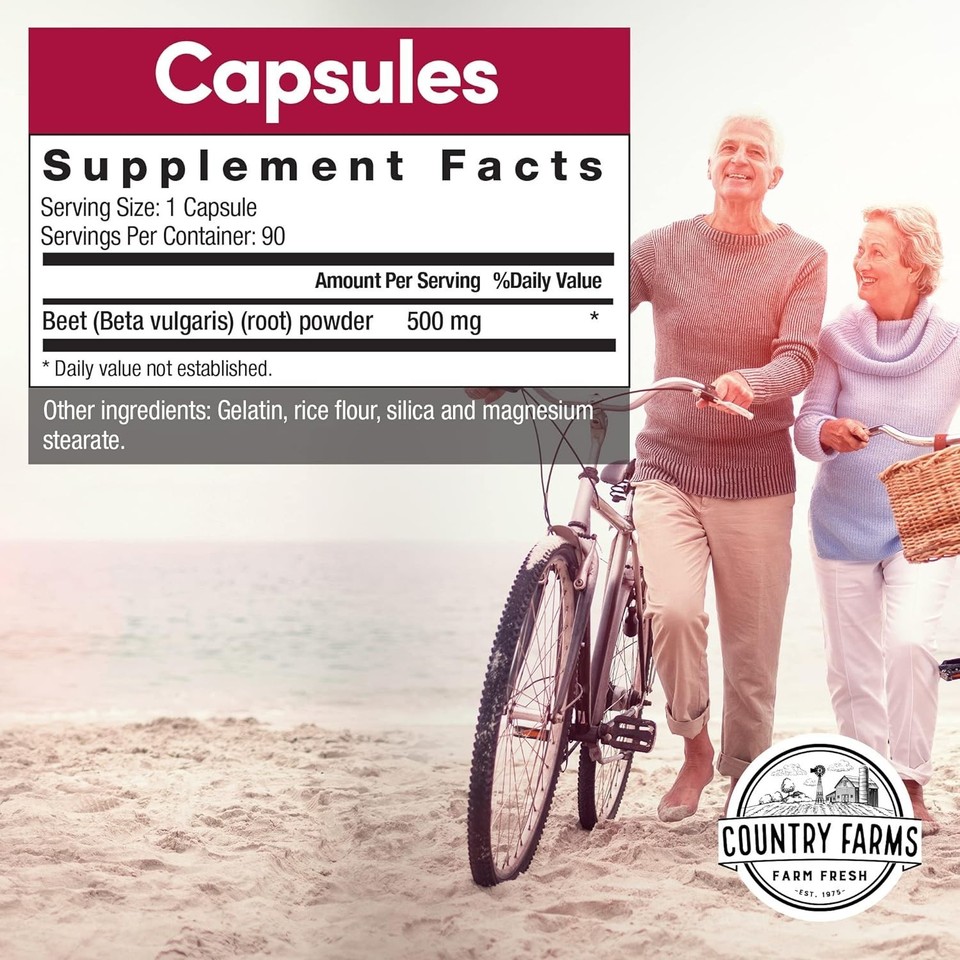 COUNTRY FARMS Bountiful Beets Capsules, Wholefood Beet Extract ...