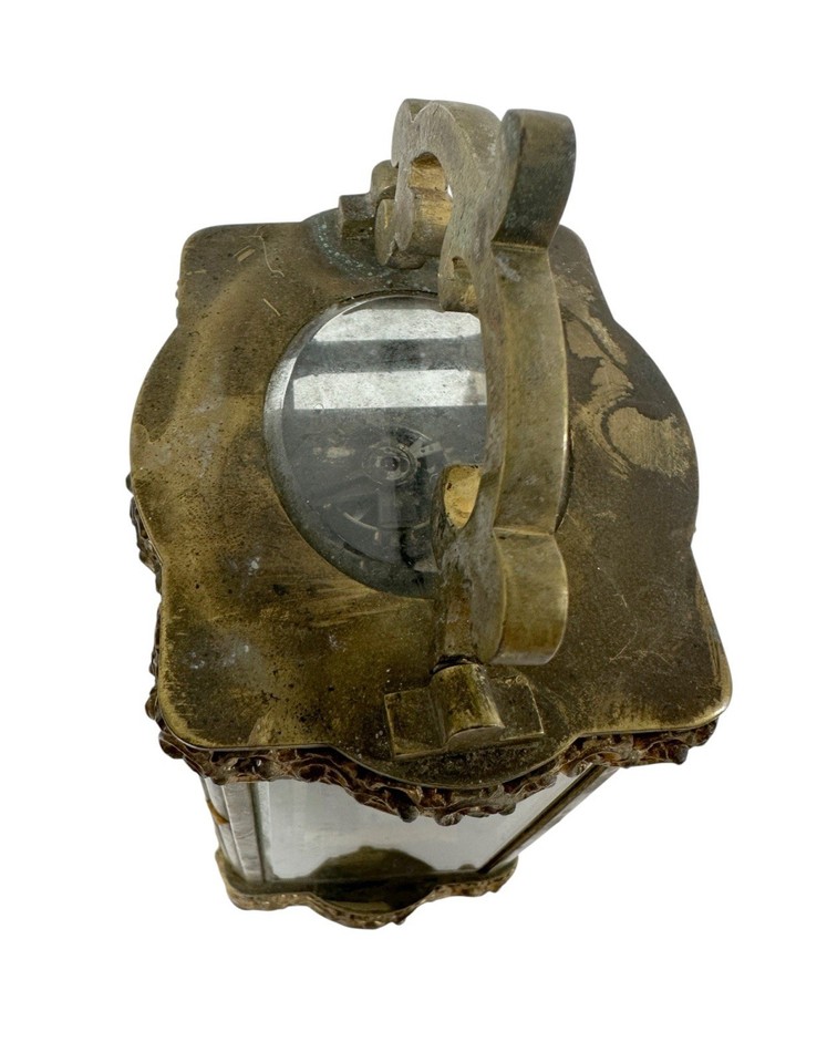 Early 1900s French Carriage Alarm Clock Brass & Beveled Glass 5” Louis ...