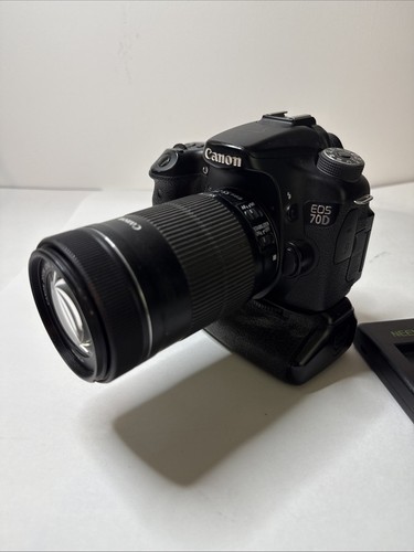 Canon EOS 70D DSLR Camera Body with Battery Grip, 55-250mm lens and ...