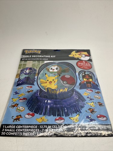 Pokemon Table Decorating Kit Party Centerpiece (3 pieces Plus Confetti ...