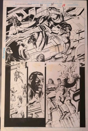 Rod Whigham/Enrique Villagran Punisher 2099 #33 Pg14 Original Art ...