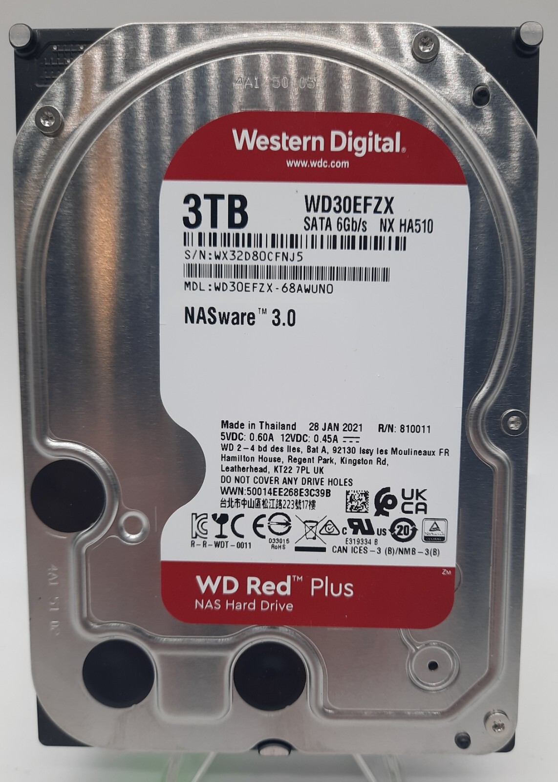 Western Digital Red Plus (5400RPM, 3.5", SATA III, 128MB Cache) 3TB ...