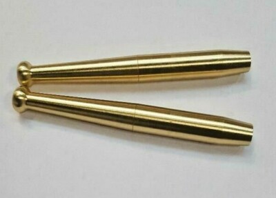TWO REAL BRASS METAL ONE HITTER PIPE DUGOUT BAT 3" MADE IN USA !! TOKE ...