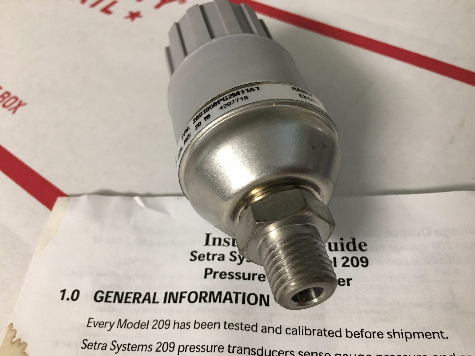 Setra Model 209 Gauge Pressure Sensor - 2091100pg2m11a1 for sale online ...