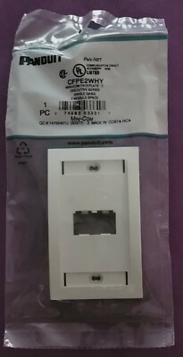 (9) PANDUIT CFPE2WHY WHITE WALL PLATE 1 GANG 2 PORT BOX MOUNT MINI-COM ...