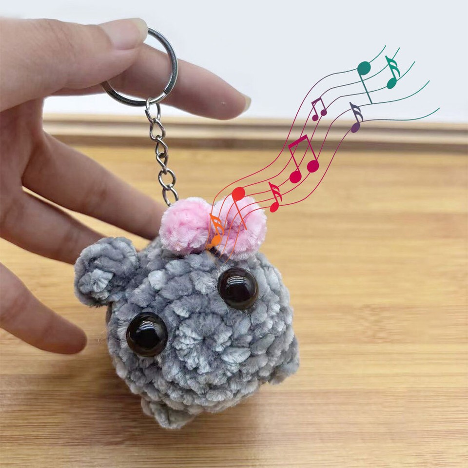 Sad Hamster Keychain Sad Hamster Meme Sound Music Plush Toy with Bow ...