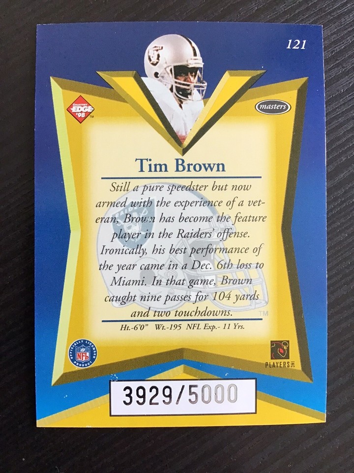 1998 Collector’s Edge Masters #121 Tim Brown - Oakland Raiders - HOF ...