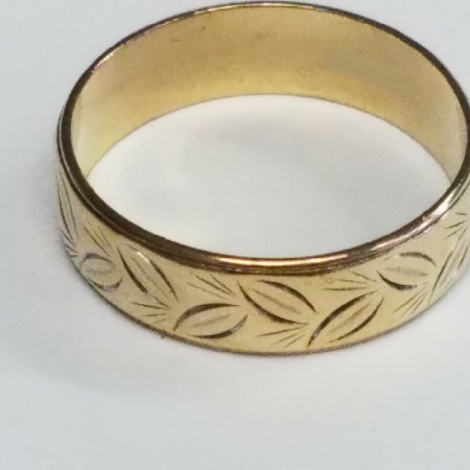 Solid Silver Band Women Wedding Ring Band 14K Yellow Gold Plated ...