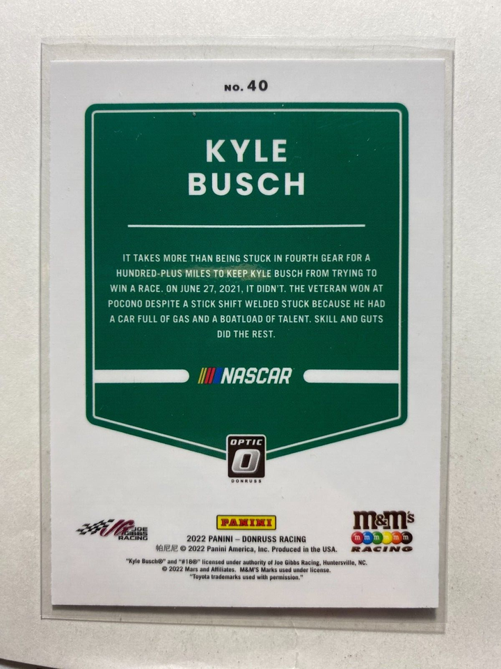 Kyle Busch 2022 NASCAR Panini Donruss Optic #40 Card | eBay