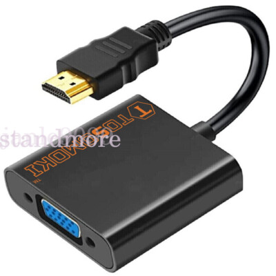 HDMI To VGA Converter Adapter Cable Audio1080P Output PC XBOX PS3 UK ...