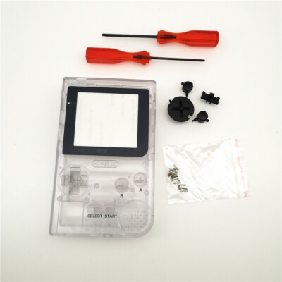 Clear white Full Housing Shell Case Cover for Gameboy Pocket GBP W ...