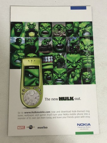 2003 Hulk Nokia Cellphone Print Ad Advertisement pa4 | eBay