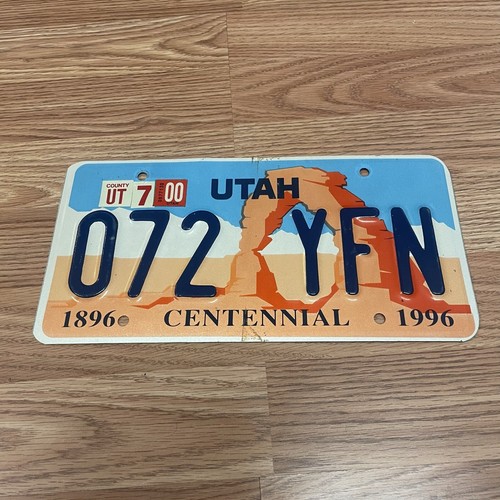Expired 2000 Utah Centennial 1886-1996 State License Plate 072 YFN | eBay