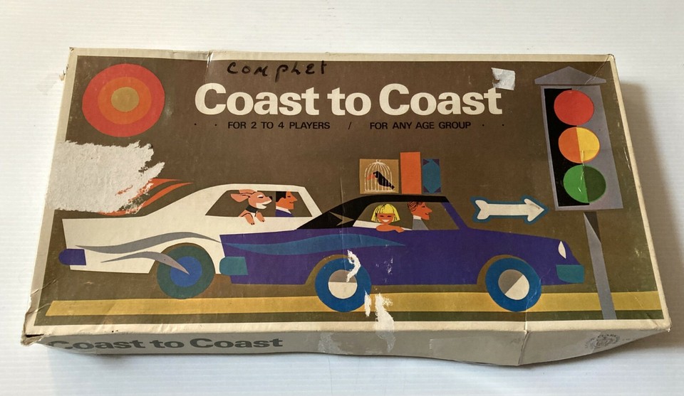COAST to COAST copp clark 1960 rare vintage board game Map Canada USA ...