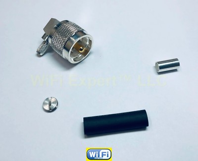 1 x Silver UHF PL259 Male ANGLE crimp Belden 9258 LMR240 LMR240UF RG-8X ...