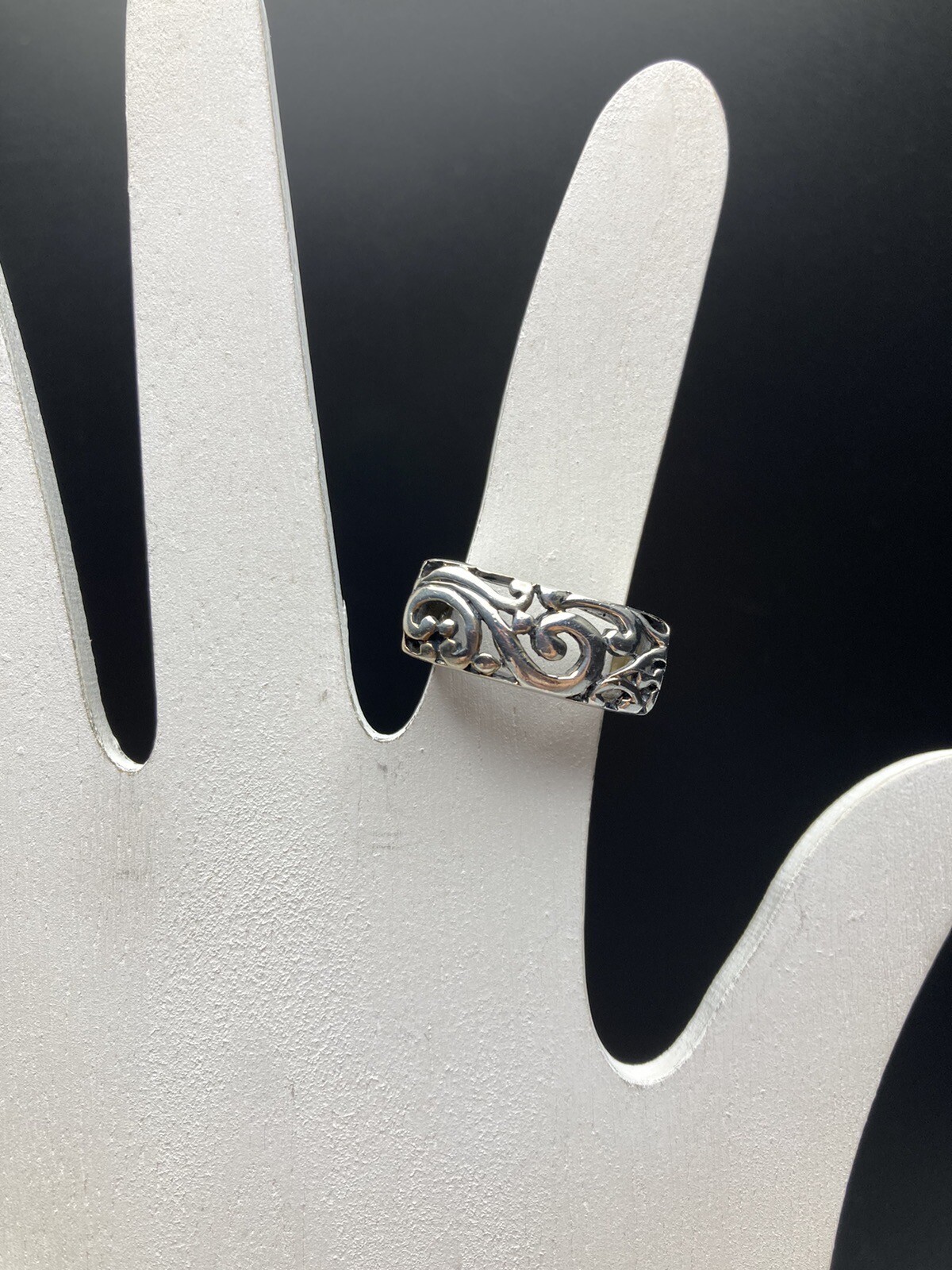 Vintage ATI Openwork "Filigree" Rectangle Ring Sterli… - Gem