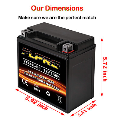 YTX14L-BS 12V 14Ah Battery for STX14L-BS, ETX14L, GTX14L-BS, WCP14L | eBay