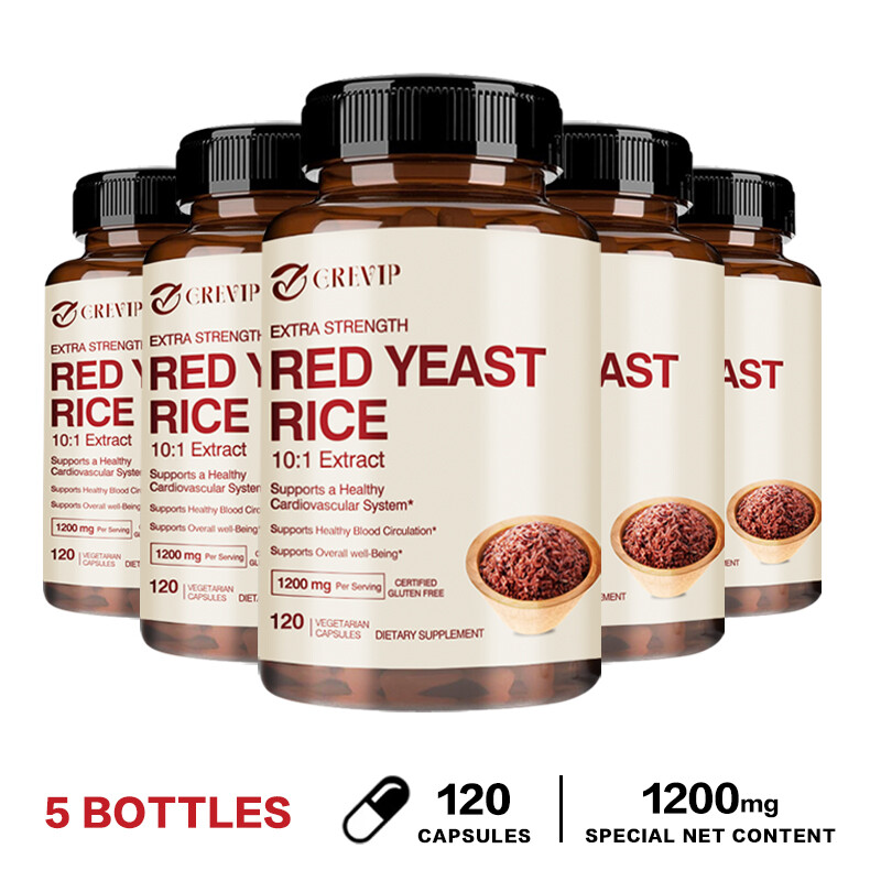 120pcs Red Yeast Rice Capsules 1200mg - Cardiovascular Health, Lower ...