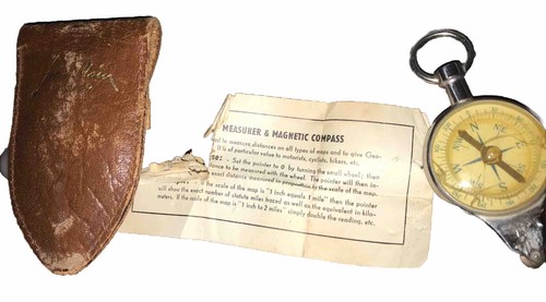 Vintage German Opsimeter / Compass In Original Leather Case W/paper ...