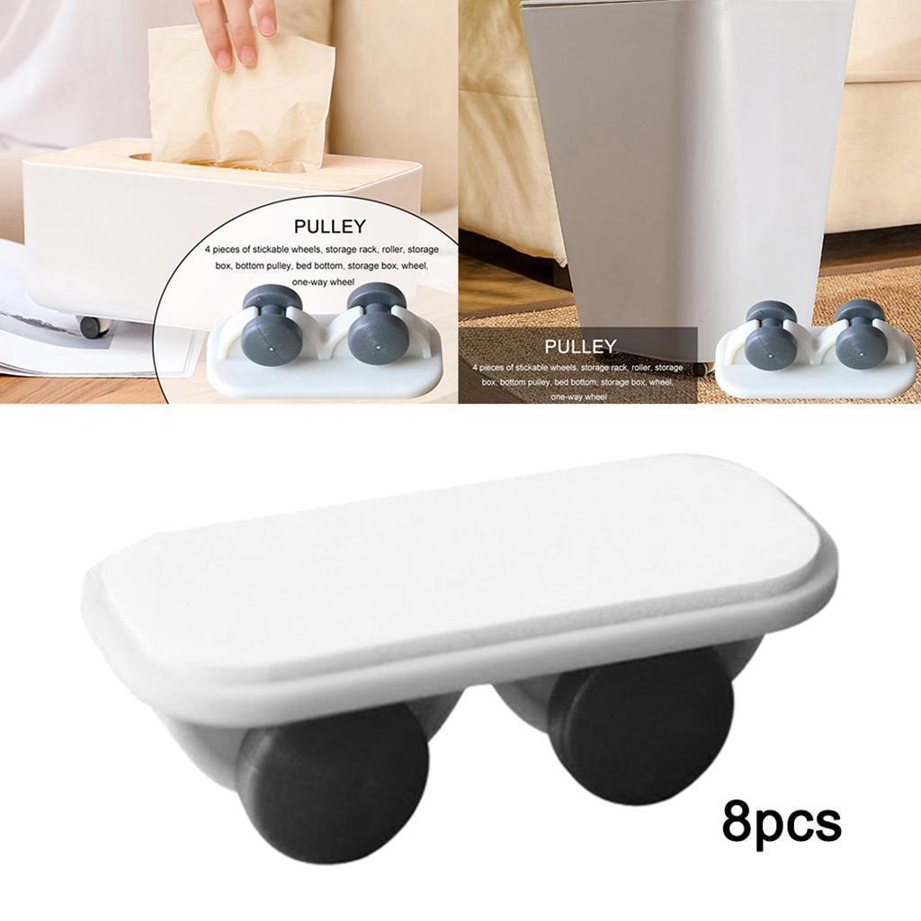 8pcs Adhesive Swivel Casters Cabinet Drawer Wheel Directional Roller ...