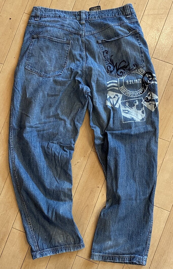 Y2K Notorious BIG Baggy Denim Jeans. Size 36” X 32”. - Gem