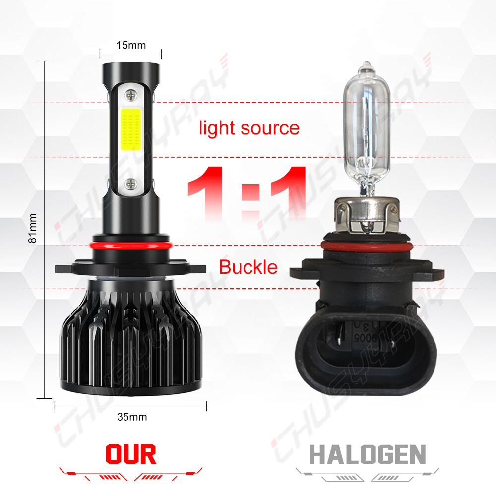 2x 9005/HB3 LED Headlight Kit Bulbs 6500K High/Low BEAM Super White ...