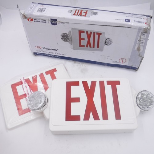 Lithonia Lighting LHQM LED R HO M6 Exit and 2 Heads - Round Red for ...