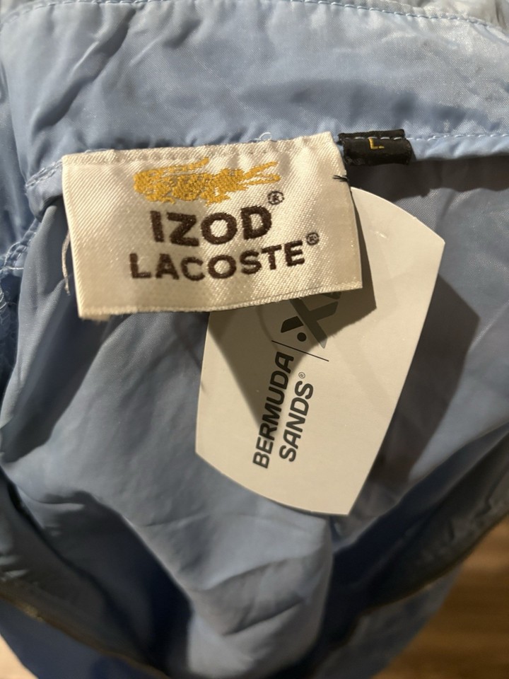 Vtg Izod Lacoste Baby Blue Windbreaker Rain Jacket Track Jacket Size L ...