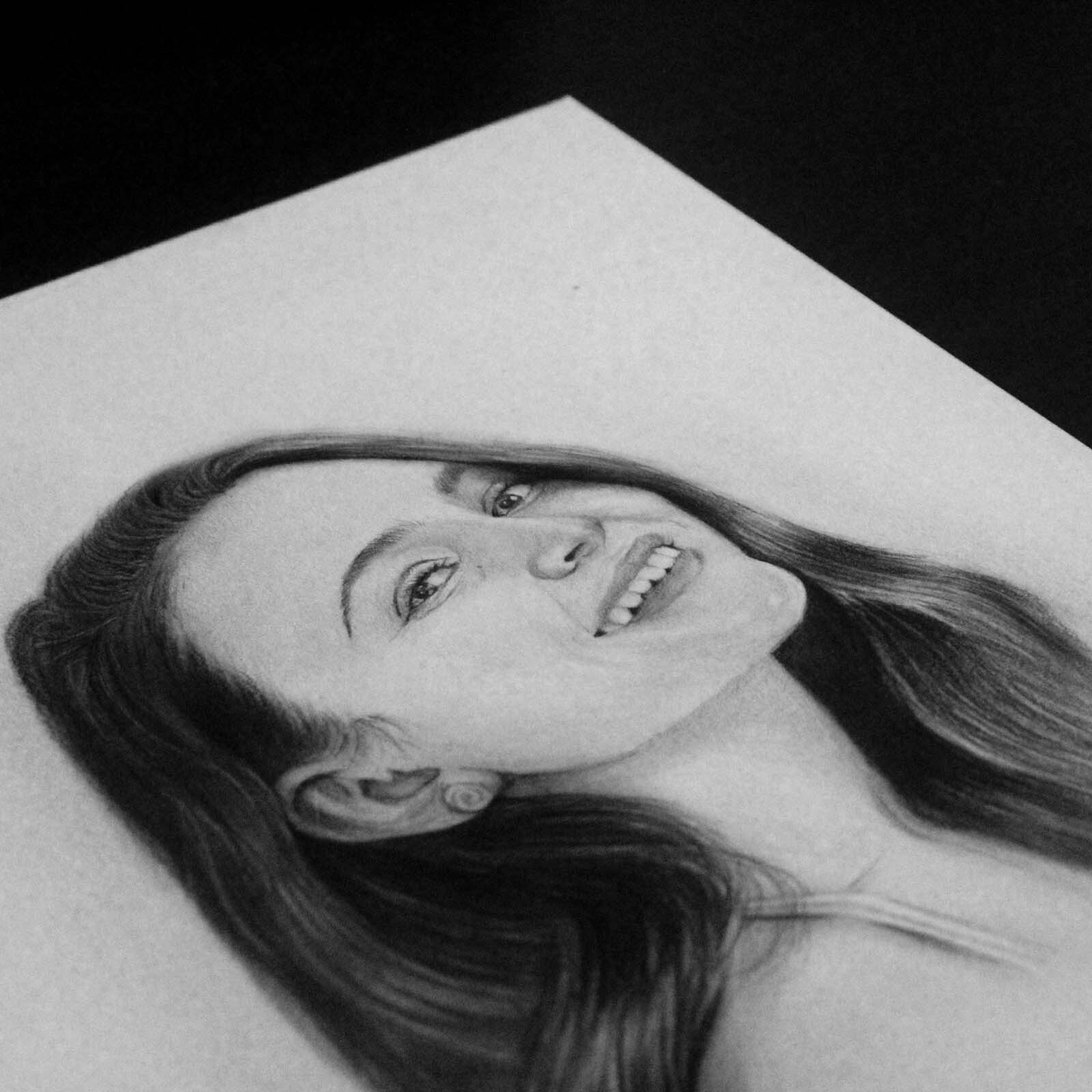 Sadie Sink Pencil Portrait Drawing Fan Art Using Graphite & Charcoal ...